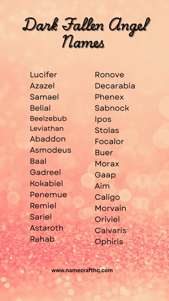 280 Fallen Angel Names To Ignite Your Dark Fantasy Character 280 Fallen Angel Names To Ignite Your Dark Fantasy Character