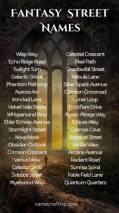 460 Fantasy Street Names / Road Names That Spark Adventure