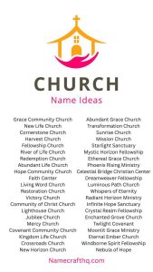 450+ Church Names To Transform Your World Building Instantly