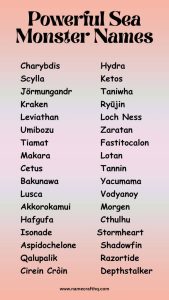 200 Tide Turning Sea Monster Names For Your Fantasy Novel